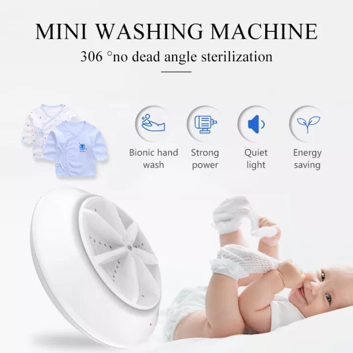 2 in 1 Portable Mini Ultrasonic Washing Machine – Our Secret Store